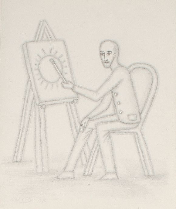 Bonhams : Cecil Collins (British, 1908-1989) 'Cecil at easel ...