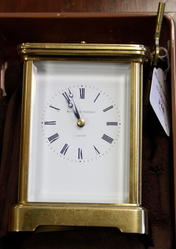 Bonhams : A modern brass cased repeating carriage clock 2