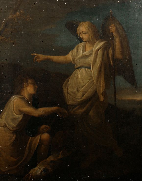 Bonhams : Roman School, 18th Century Tobias and the angel