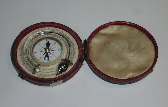 Bonhams : A James Houliston ivory pocket thermometer and compass ...