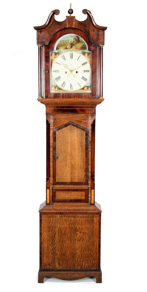 Bonhams : A second quarter 19th Century oak and mahogany-cased 8-day ...
