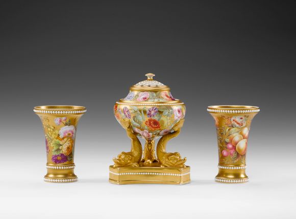 Bonhams : A pair of Spode spill vases, circa 1820