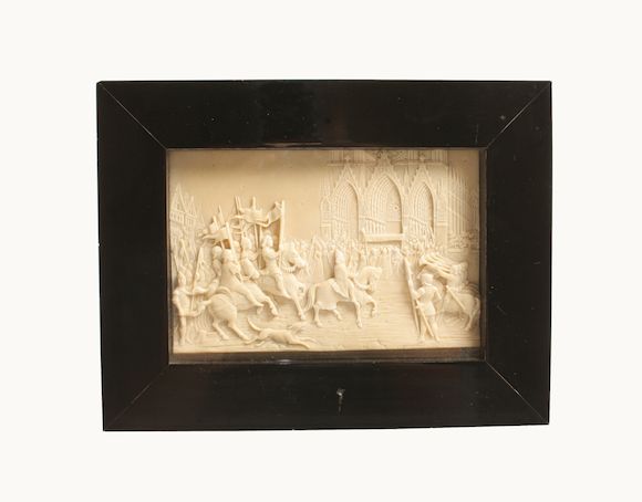 Bonhams : A late 19th century carved wax plaque