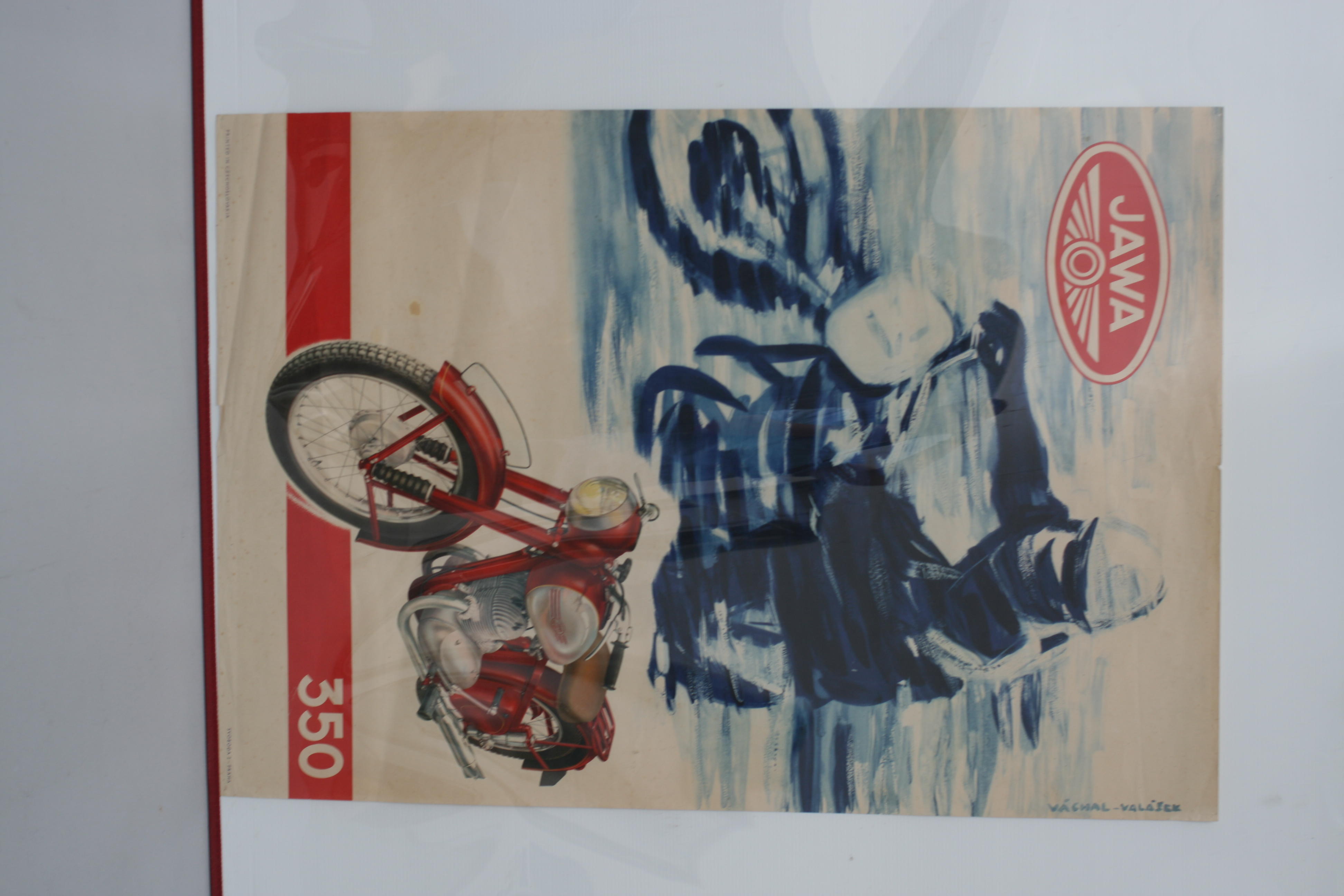 Bonhams Cars : A Jawa 350 factory motorcycle poster,