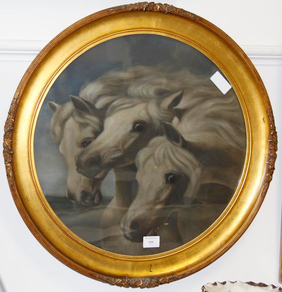 Bonhams : English School (late 19th Century) Study of three horses ...