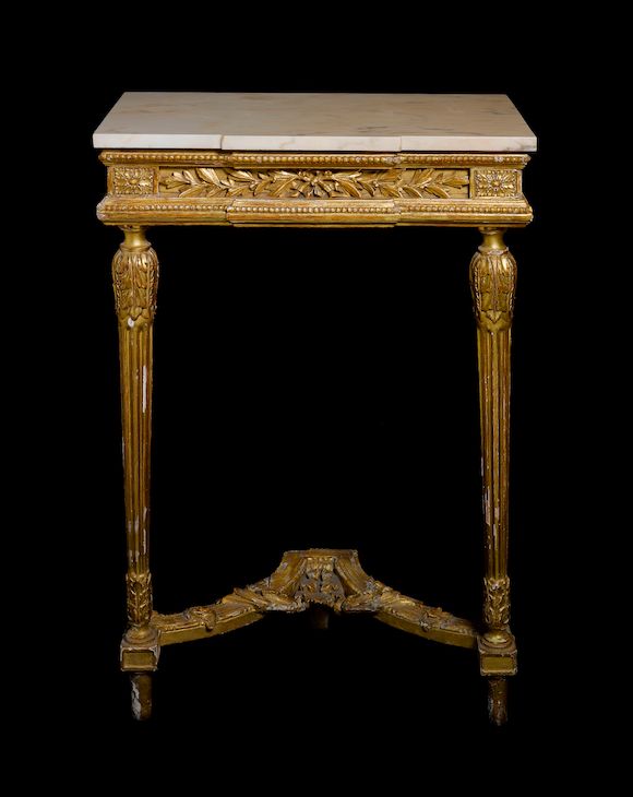 Bonhams : A late 19th century French giltwood breakfront console table ...