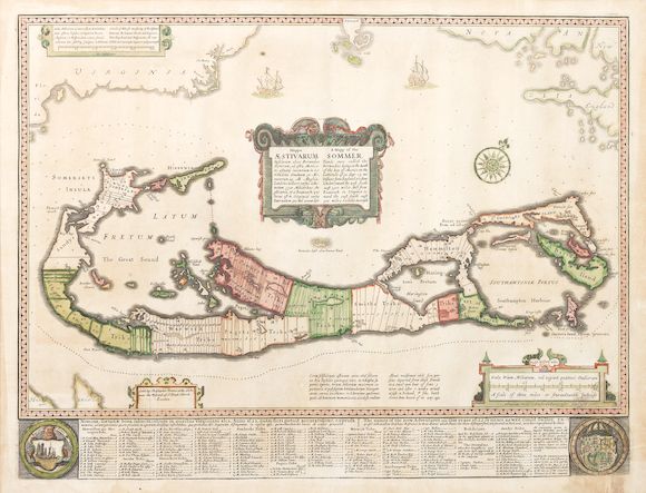 Bonhams : BERMUDA SPEED (JOHN) A Mapp of the Sommer Ilands once Called ...