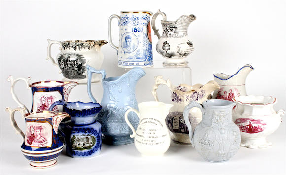 Bonhams A Small Quantity Of Pottery Jugs Victorian And Later