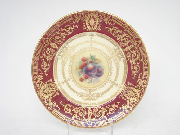 Bonhams : A Royal Worcester cabinet plate Signed H Price, 1956