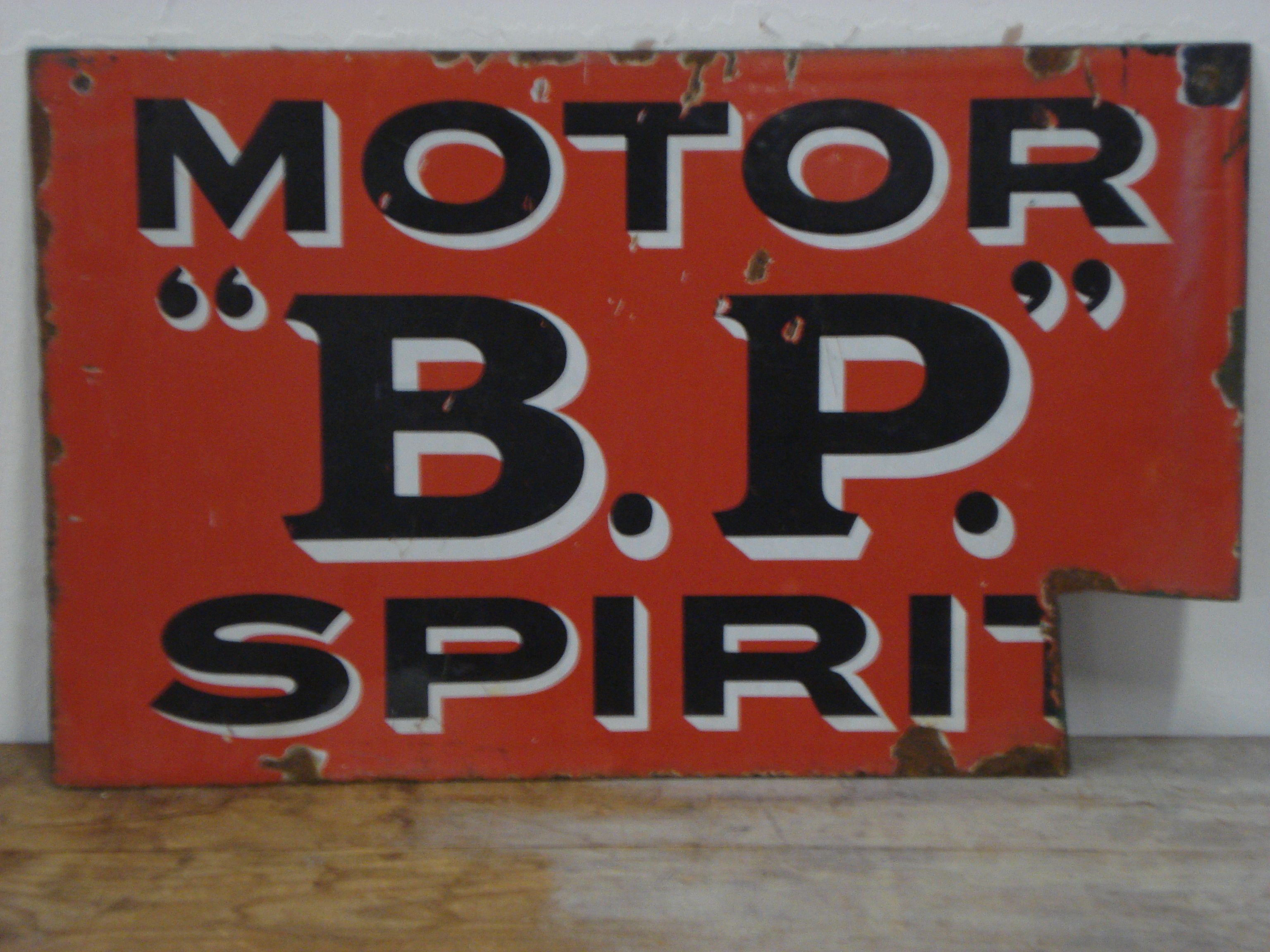 Bonhams Cars : An early BP Motor Spirit enamel sign,