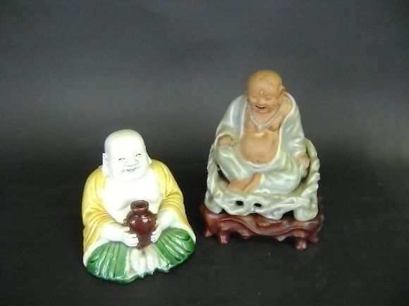 Bonhams : Two figures of Budai Heshang, The Manifestation of Mile Pusa ...