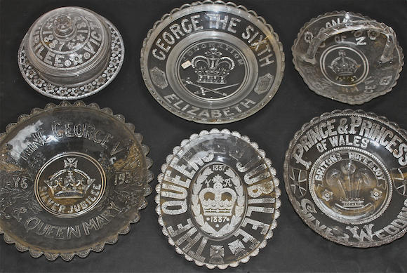 Bonhams A Small Collection Of Royal Commemorative Moulded Glassware
