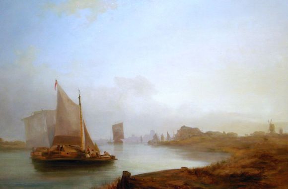 Bonhams : Alfred George Stannard (British, 1828-1885) Fishing boats on ...