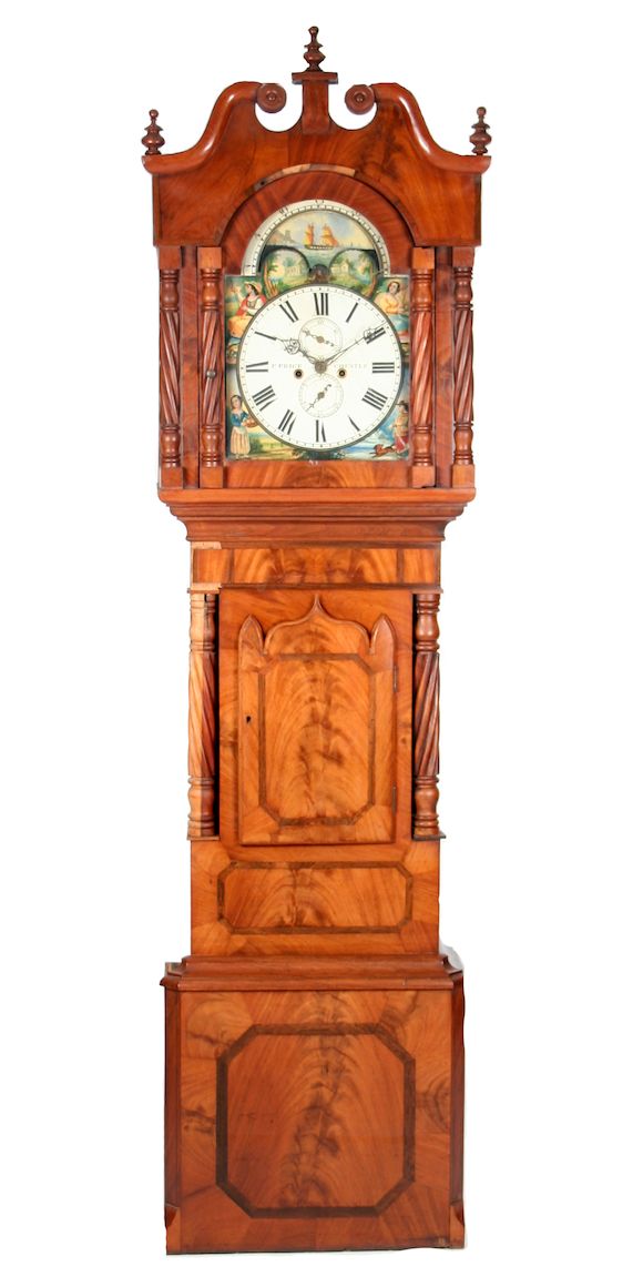 Bonhams : A mid 19th Century mahogany-cased 8-day painted dial longcase ...