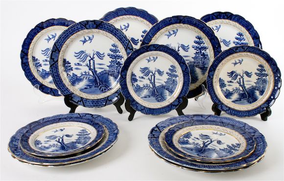 Bonhams : A Booths pottery part dinner and tea service Victorian and later