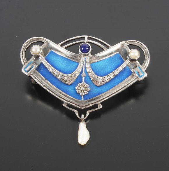 Bonhams : An enamel brooch attributed to Levinger and Bissinger Stamped ...
