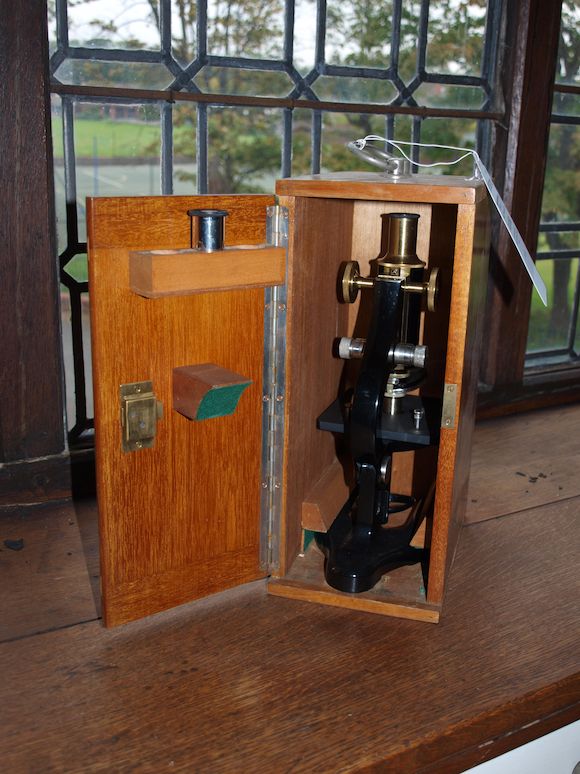 Bonhams : A 20th Century anodised monocular microscope, C Baker, London