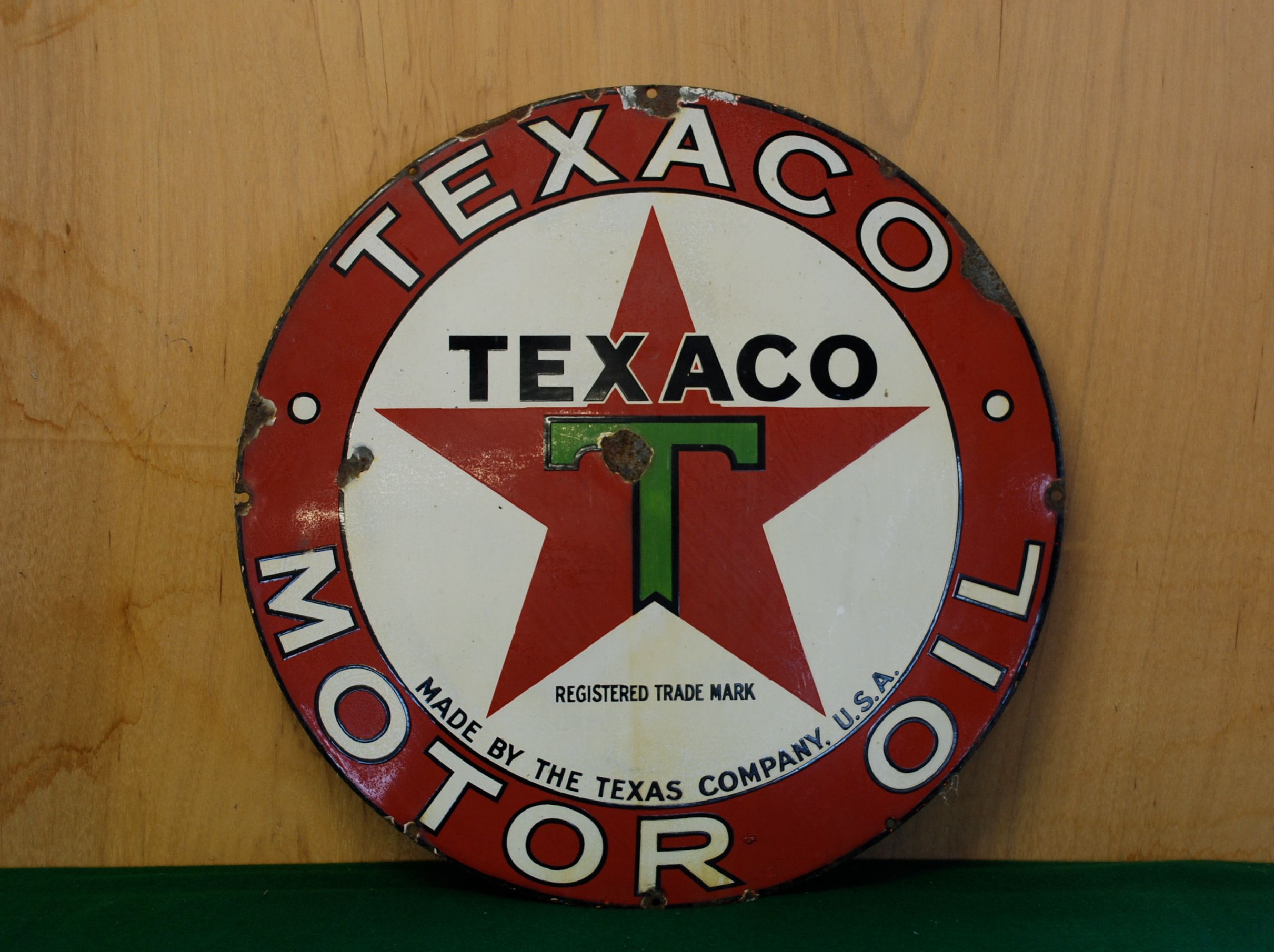 Bonhams Cars : A Texaco Motor Oil enamel sign,