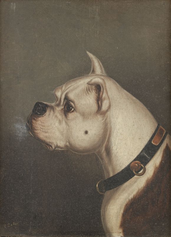 Bonhams : Edwin Loder of Bath (British, 1827-1885) Bulldog head studies ...