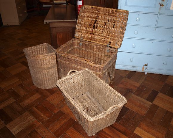 Bonhams : Three wicker baskets