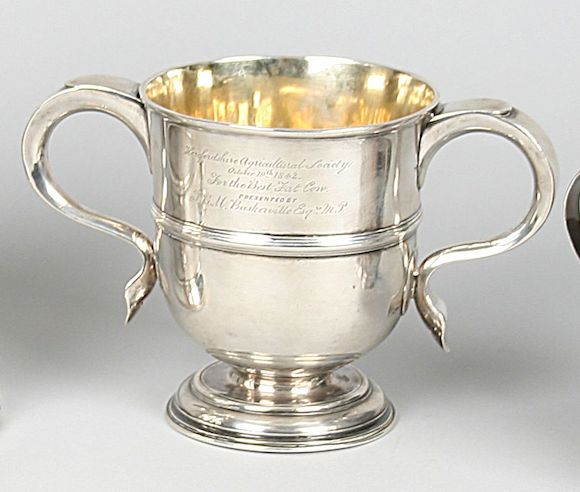 Bonhams : A George II two handled presentation cup by Charles Perier ...