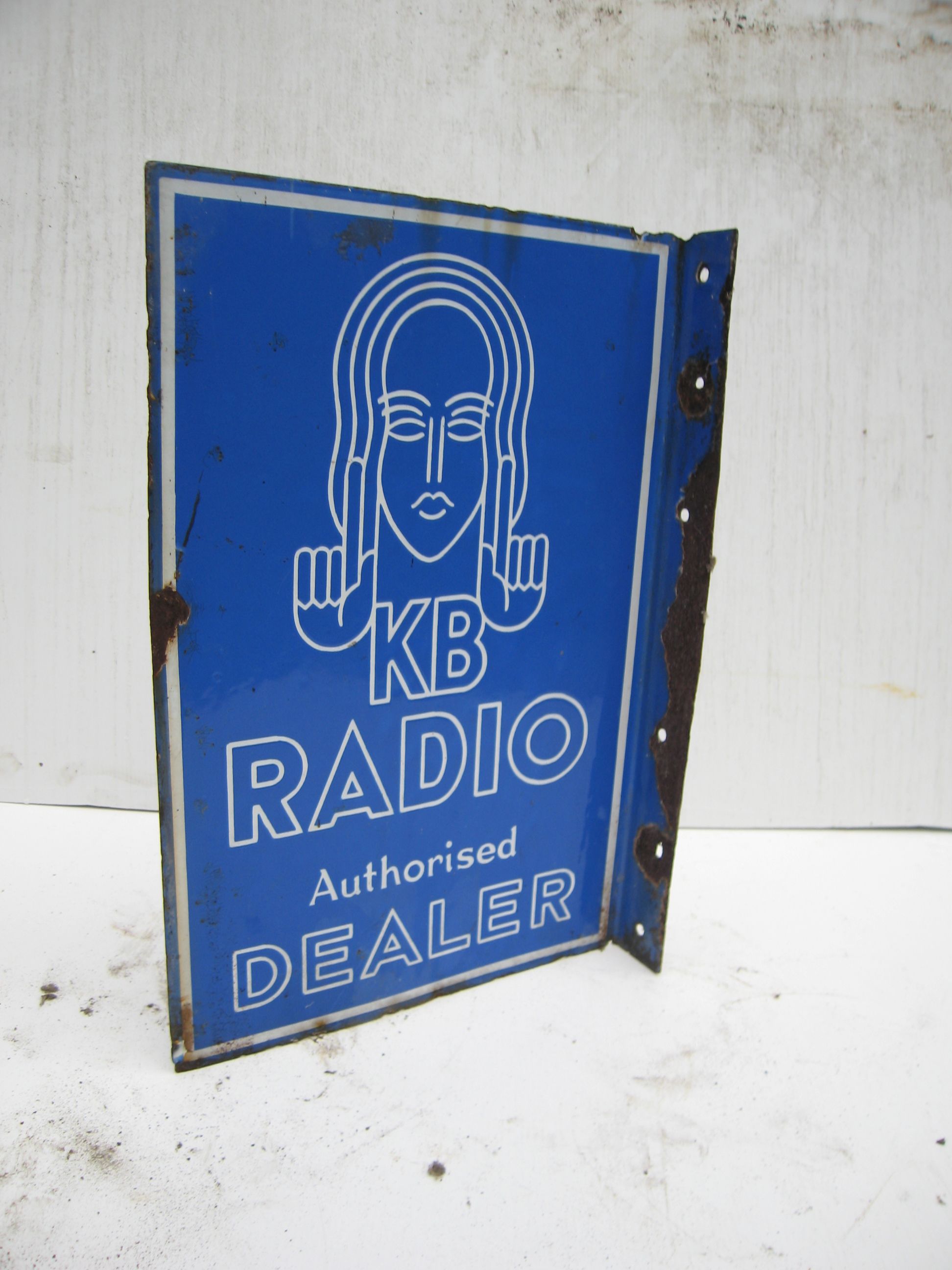 Bonhams Cars : A KB Radio Dealer enamel sign,