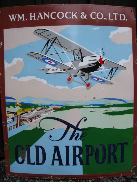 Bonhams Cars : 'The Old Airfield' a large enamel pub sign for W H ...