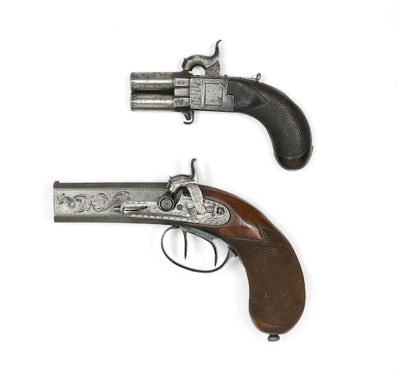 Bonhams : A 150-Bore Percussion Box-Lock Turn-Over Pocket Pistol