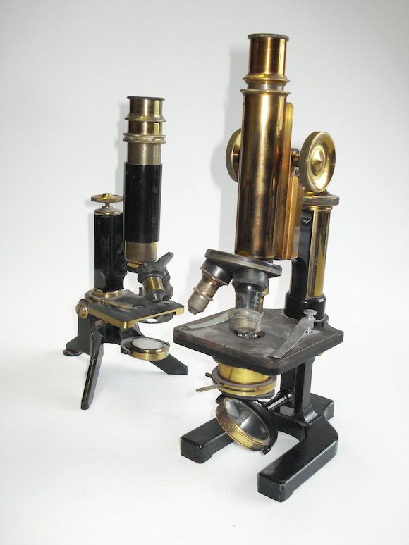 Bonhams : Two 19th Century brass and anodised compound monocular ...