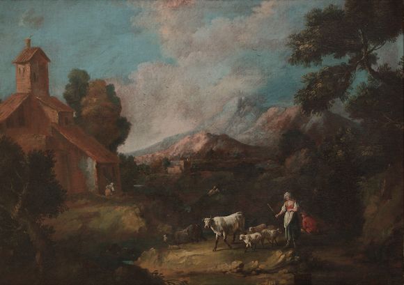 Bonhams : Attributed to Antonio Diziani (Venice 1738-1797) A shepherd ...