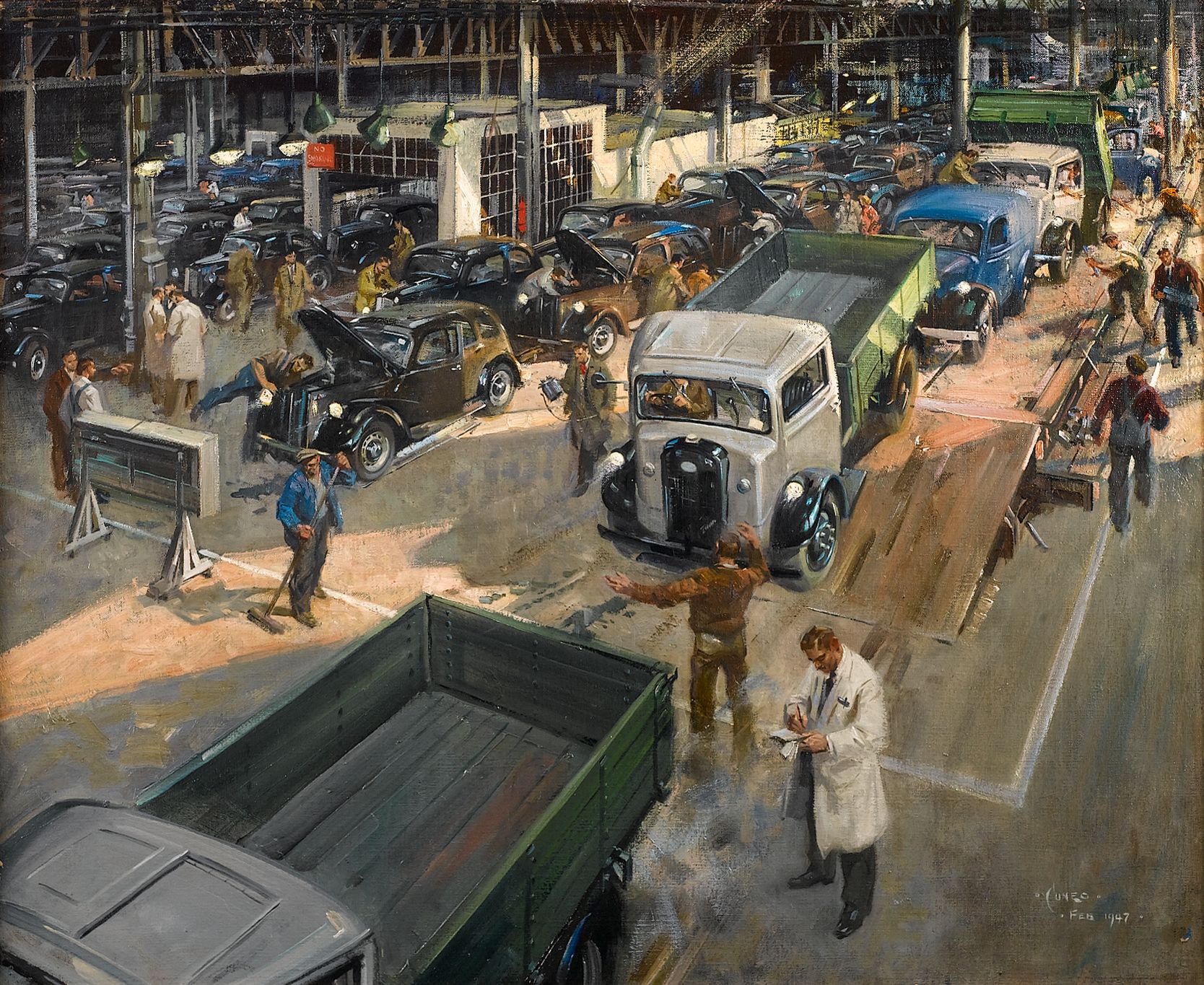 Bonhams Cars : Terence Cuneo (1907-1996), 'Vehicle Inspection',