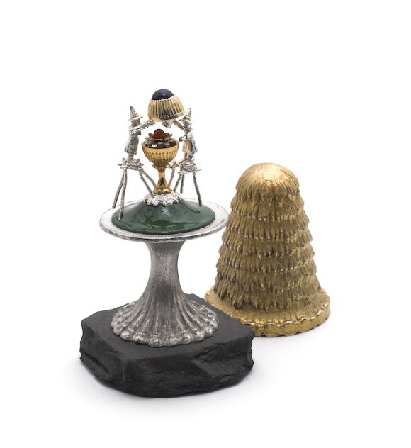 Bonhams : CHRISTOPHER NIGEL LAWRENCE : A silver and silver-gilt novelty ...