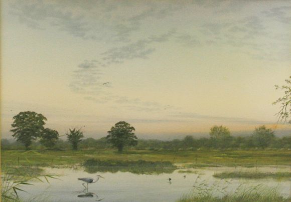 Bonhams : Peter Hayman, (British b. 1930) Heron fishing