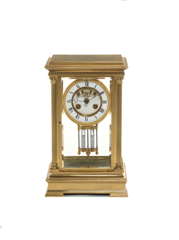Bonhams A Late 19th Century French Gilt Brass Four Glass Clock With