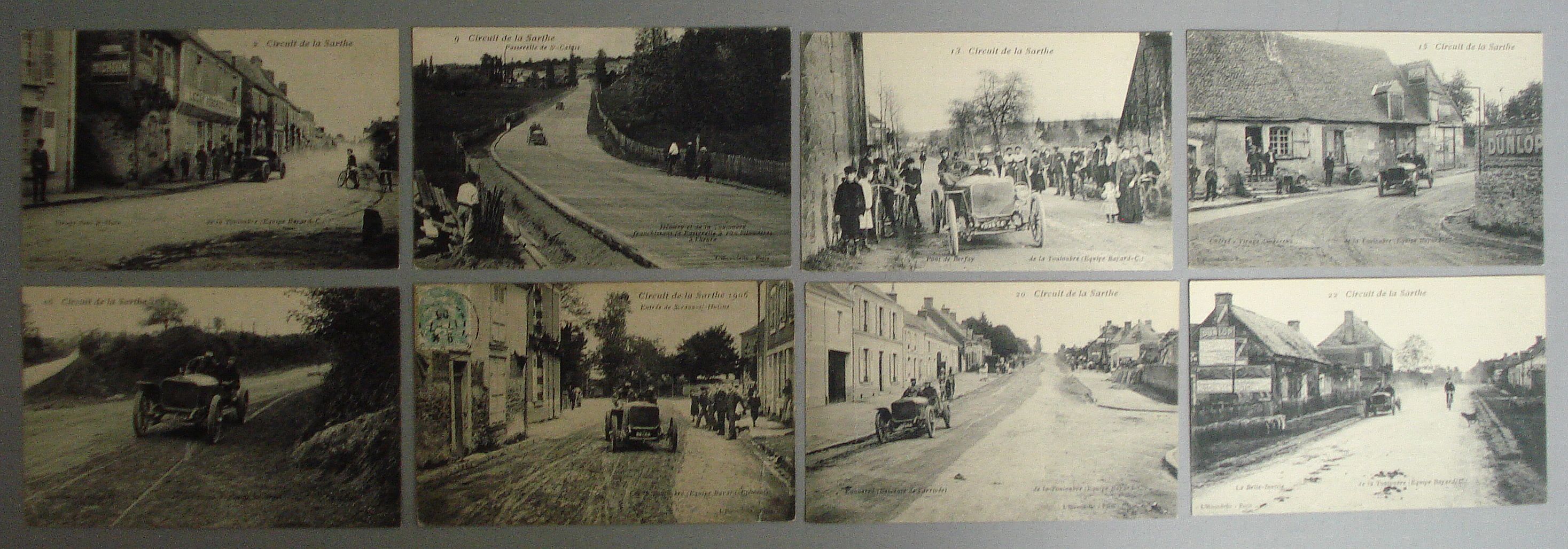 Bonhams Cars : Eight postcards of Circuit de la Sarthe, 1906,