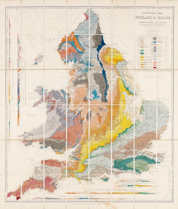 Bonhams : GEOLOGICAL MAP WALKER (ANDREW C.) Geological Map of England ...