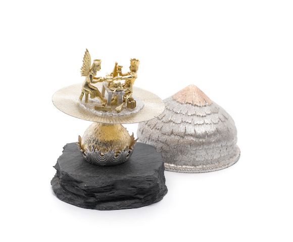 Bonhams : CHRISTOPHER NIGEL LAWRENCE : A silver and silver-gilt novelty ...