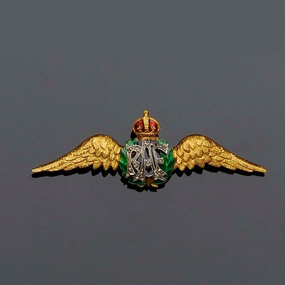 Bonhams : An early 20th century 15ct gold, diamond and enamel RAF ...