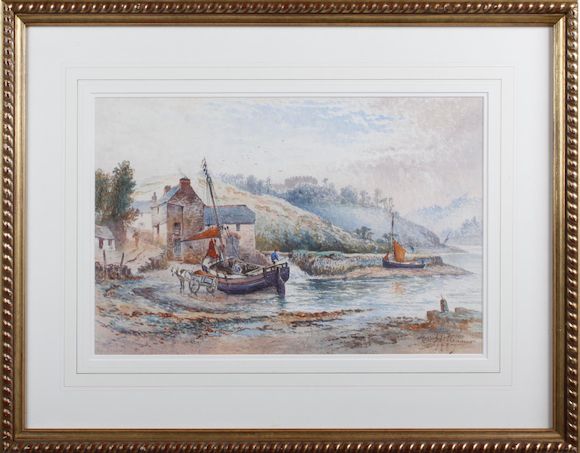 Bonhams : Harry J. Williams (1845-1877) Boat in an estuary