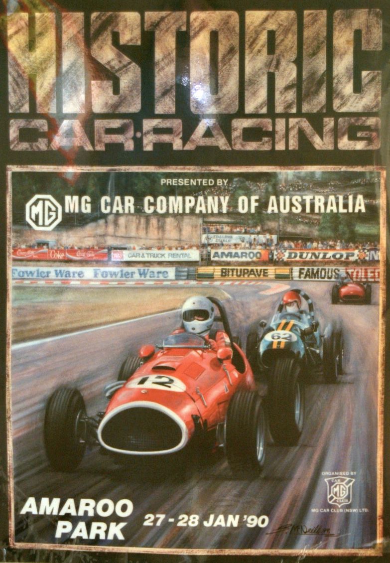 Bonhams Cars : Four posters advertising historic racing at Amaroo Park,