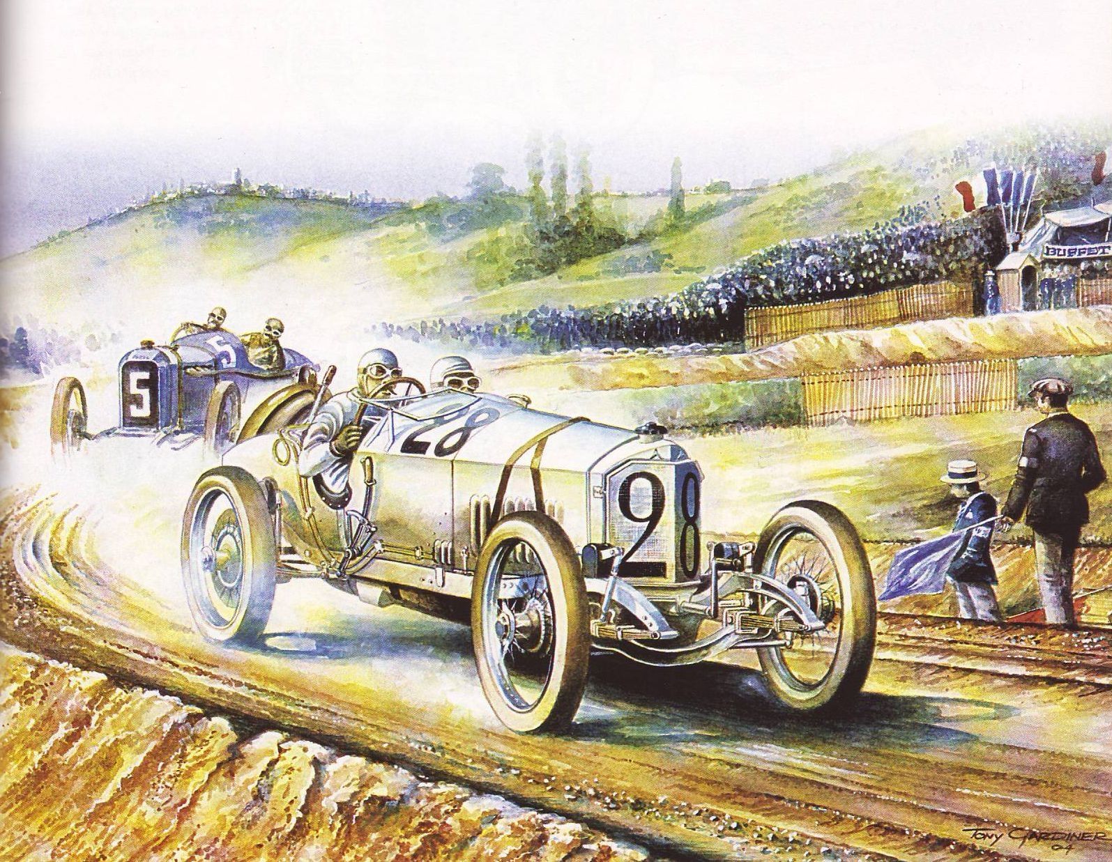Bonhams Cars : Two paintings by Tony Gardiner relating to Mercedes Benz ...
