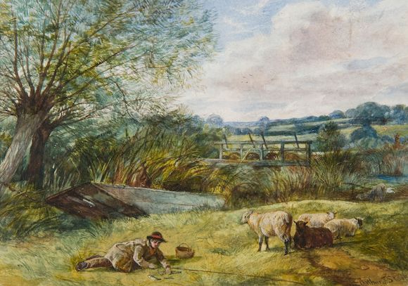 Bonhams : Arthur James Stark (British, 1831-1902) The shepherd boy