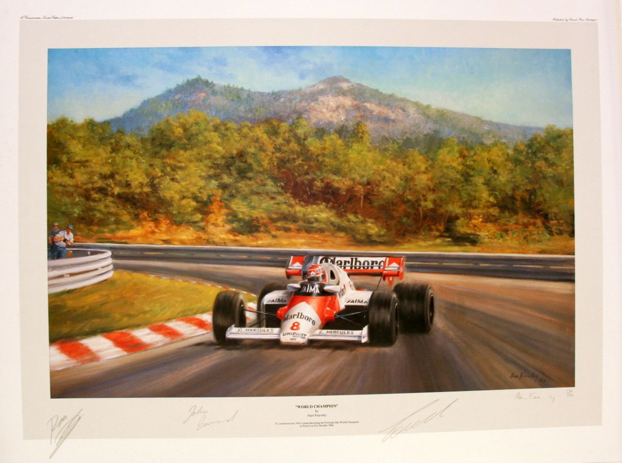Bonhams Cars : Alan Fearnley 'World Champion' Limited Edition print,