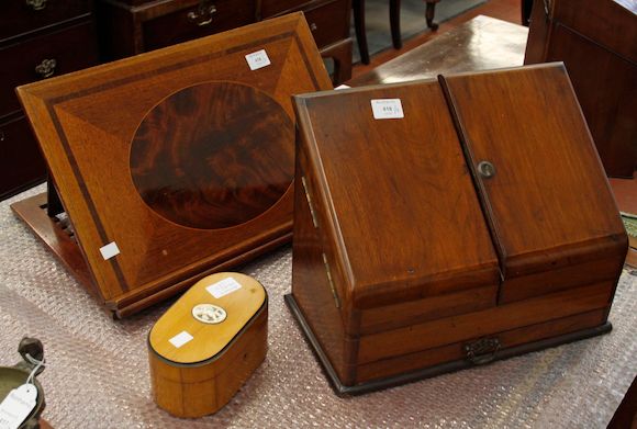 Bonhams : An Austro/German polished birch oval shaped box, the lid ...