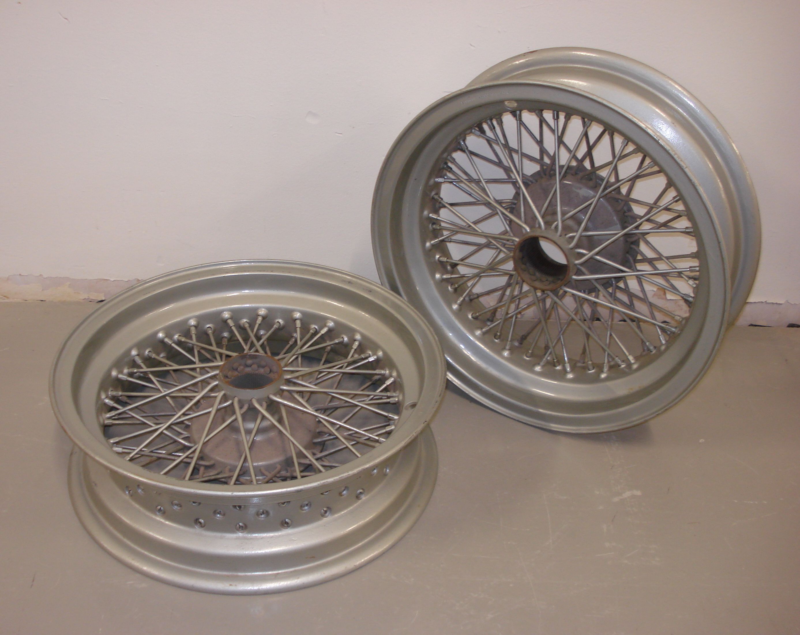 Bonhams Cars : A pair of Ruote Borrani 17-inch aluminium rim racing wheels,
