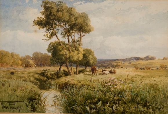 Bonhams : Thomas Pyne (British, 1843-1935) 'Flatford Meadow'