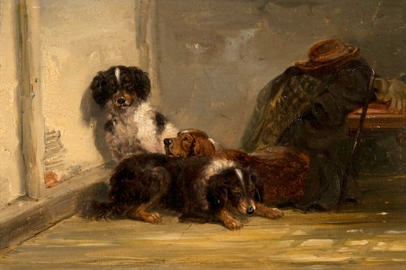 Bonhams : Thomas Smythe (British, 1825-1906) Dogs in an interior