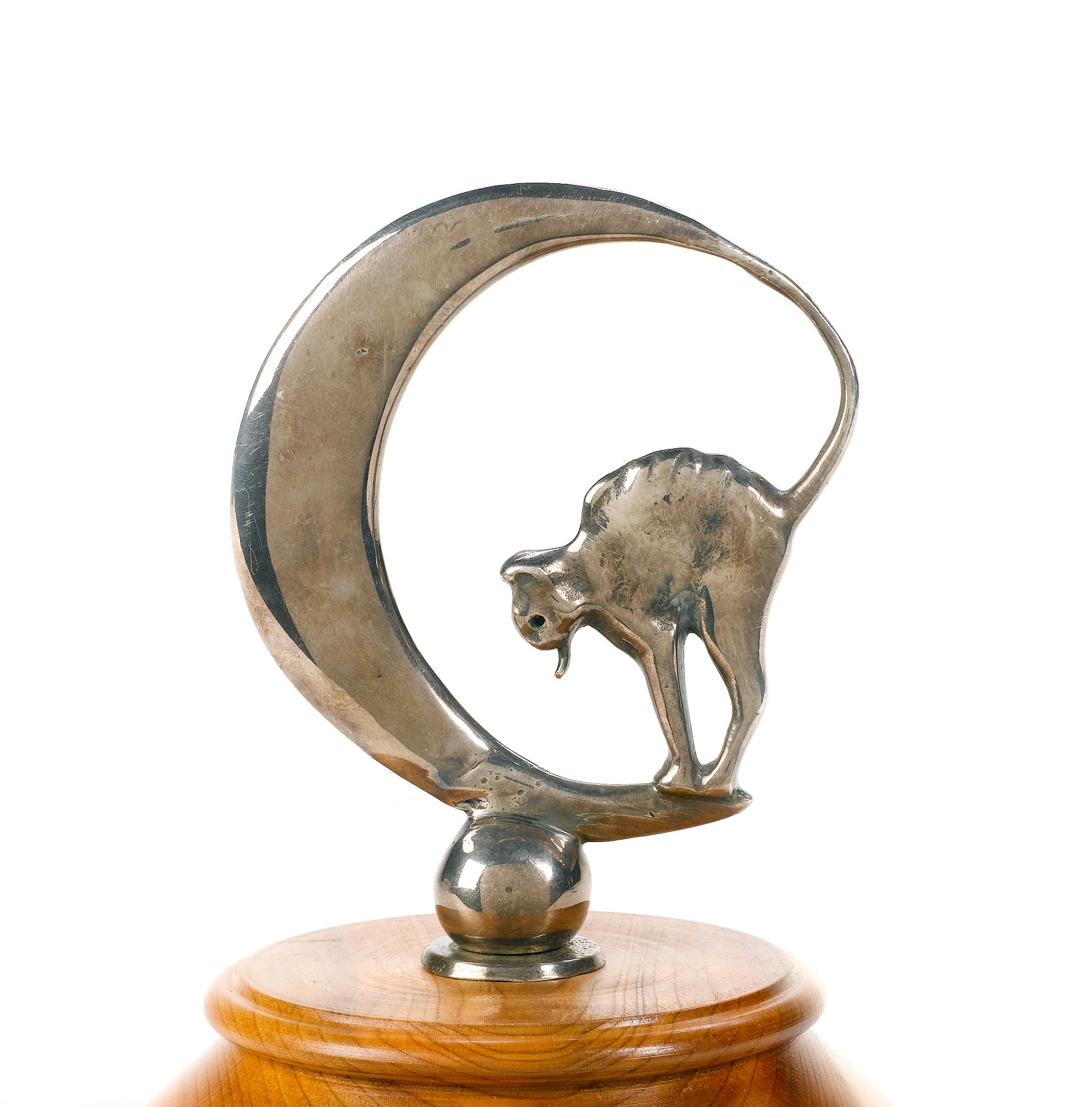 Bonhams Cars : A 'Chat a la Lune' mascot, French, 1920s,