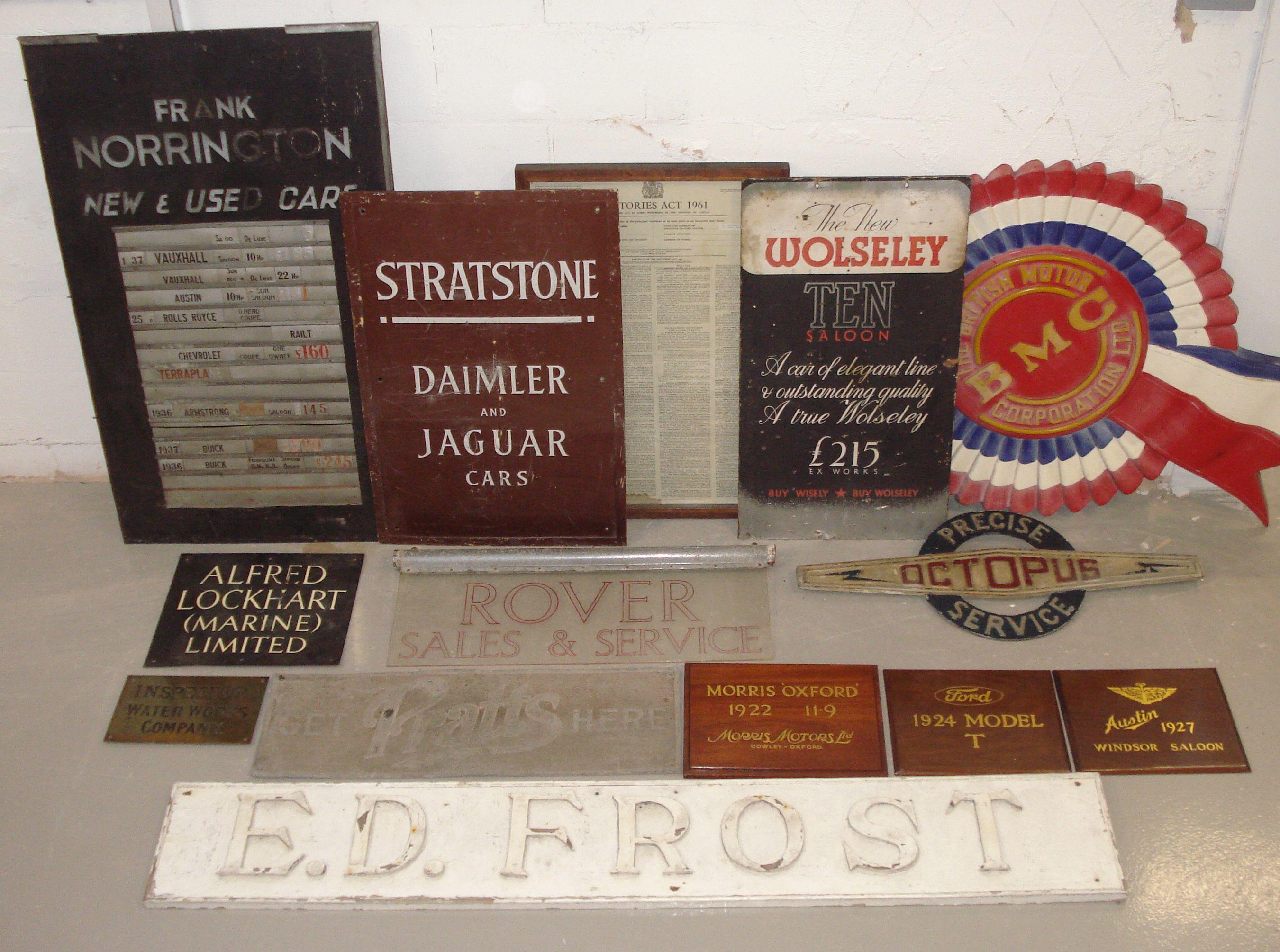 Bonhams Cars Assorted Garage And Dealers Signs