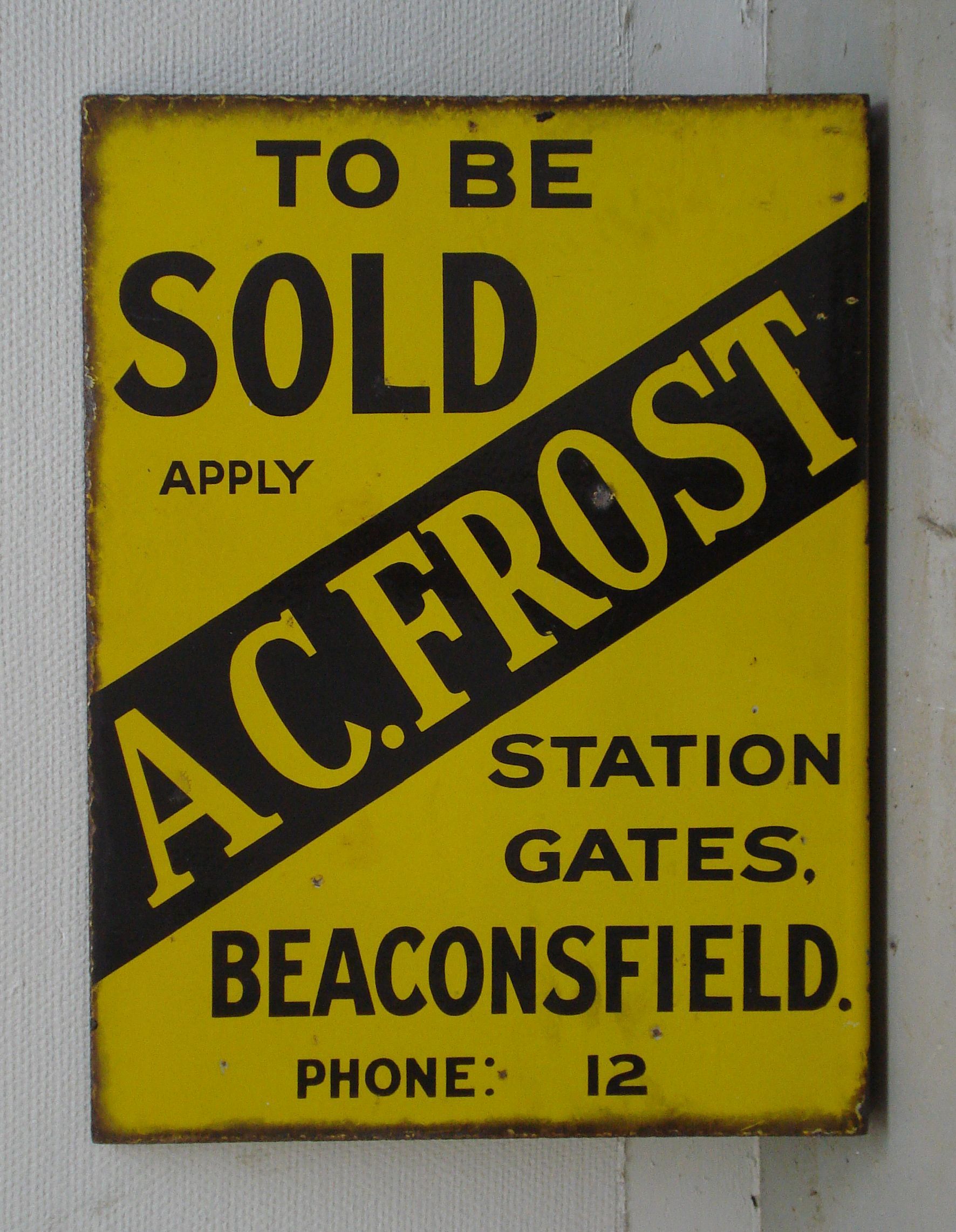 Bonhams Cars : A 'To Be Sold - A C Frost' estate agent's double-sided ...